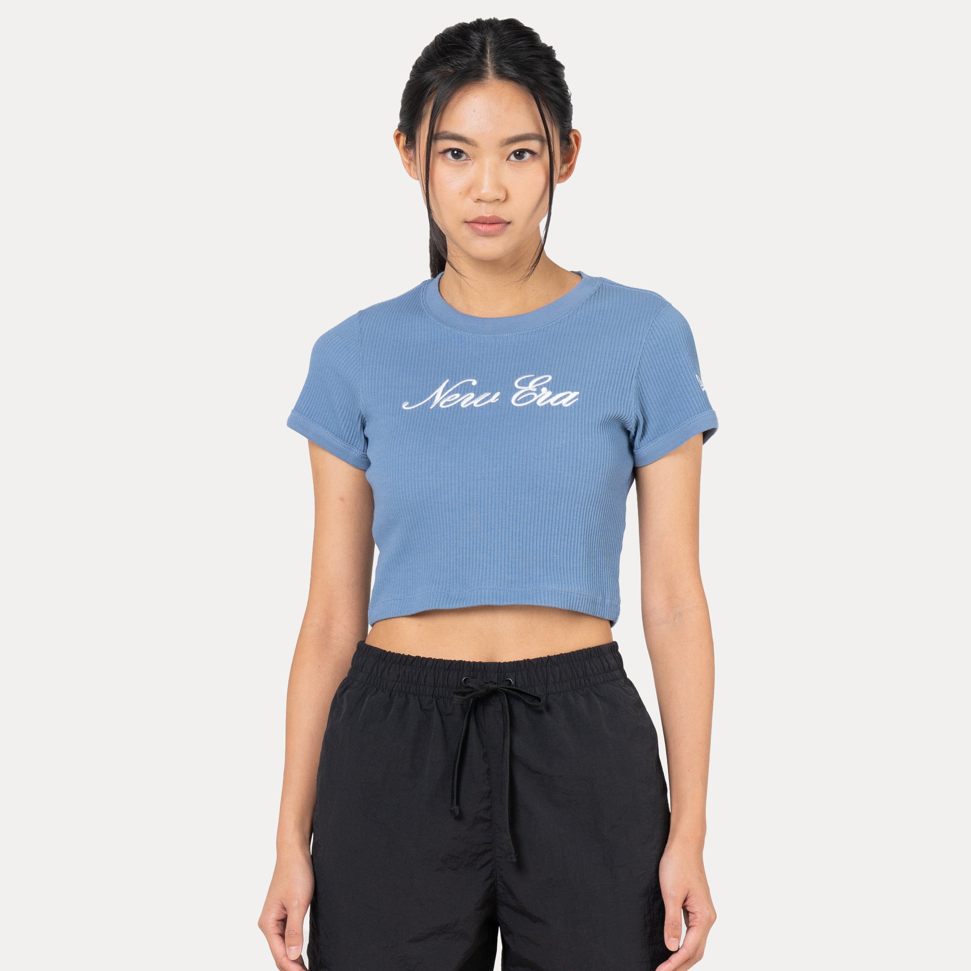 NEW ERA BASIC FADED BLUE WOMEN CROP RIB TEE – New Era Hong Kong