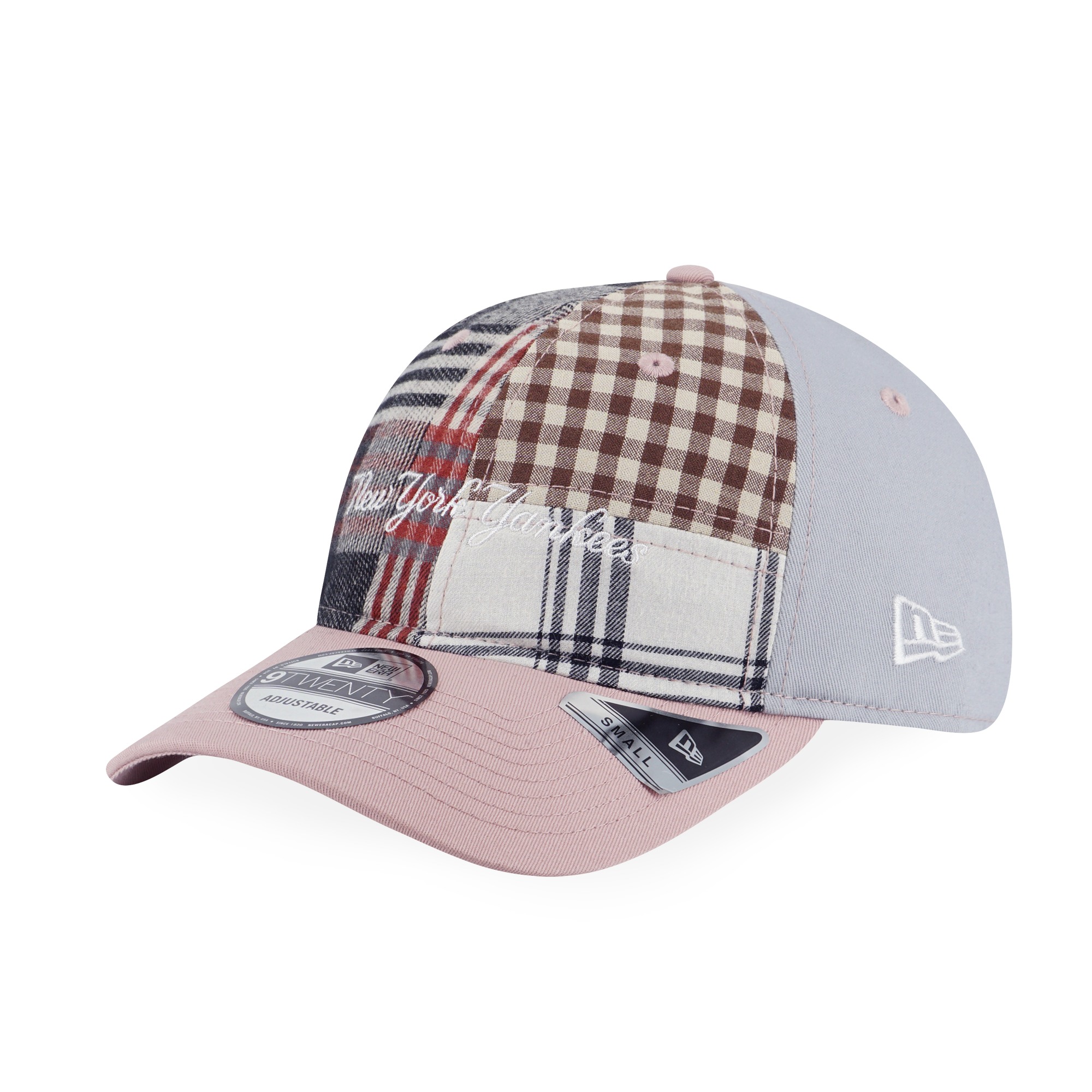 NEW YORK YANKEES PREPPY DIRTY ROSE VISOR DIRTY PINK MULTI CHECKER 9TWE ...