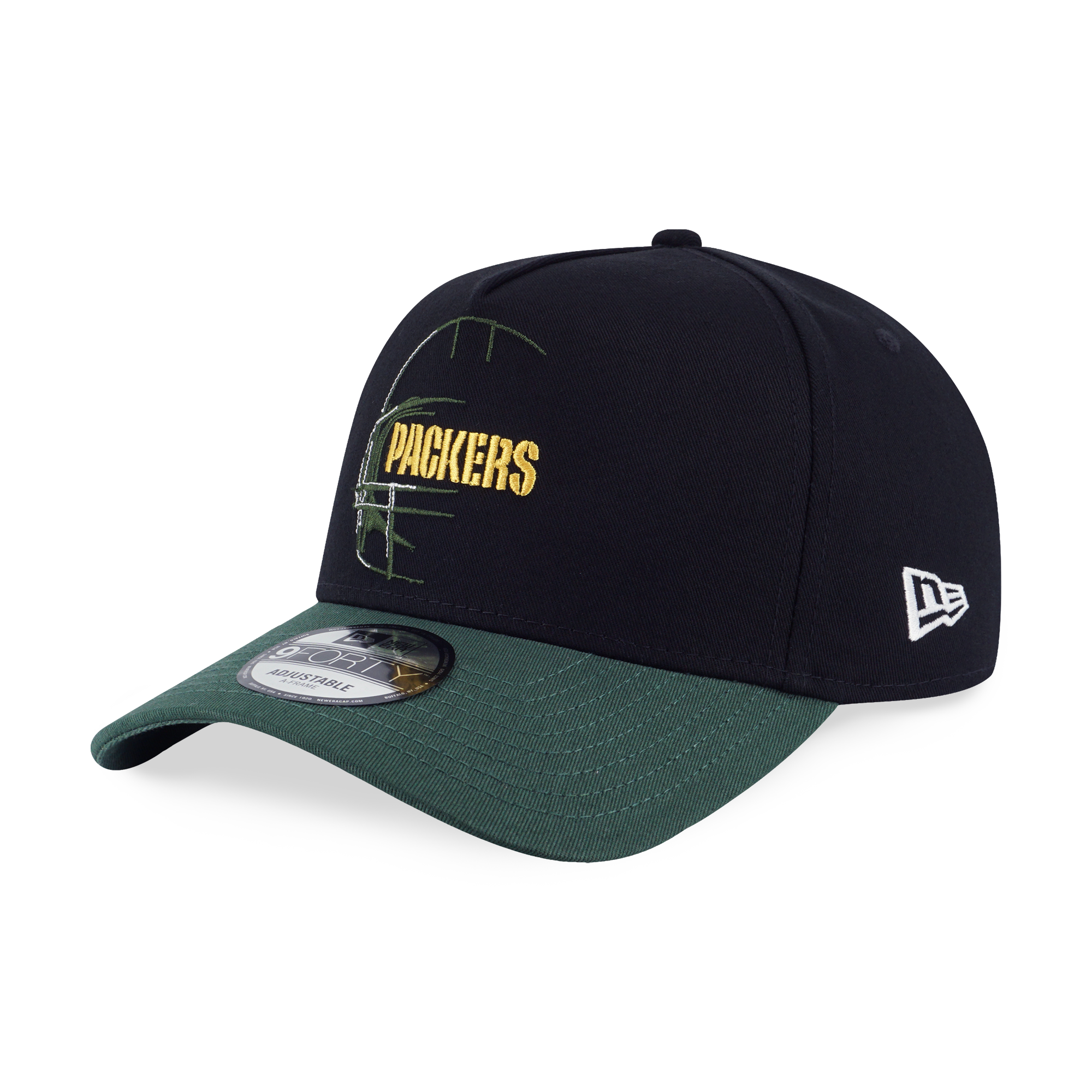 GREEN BAY PACKERS NFL OVERSIZED GREEN VISOR BLACK 9FORTY AF CAP – New ...