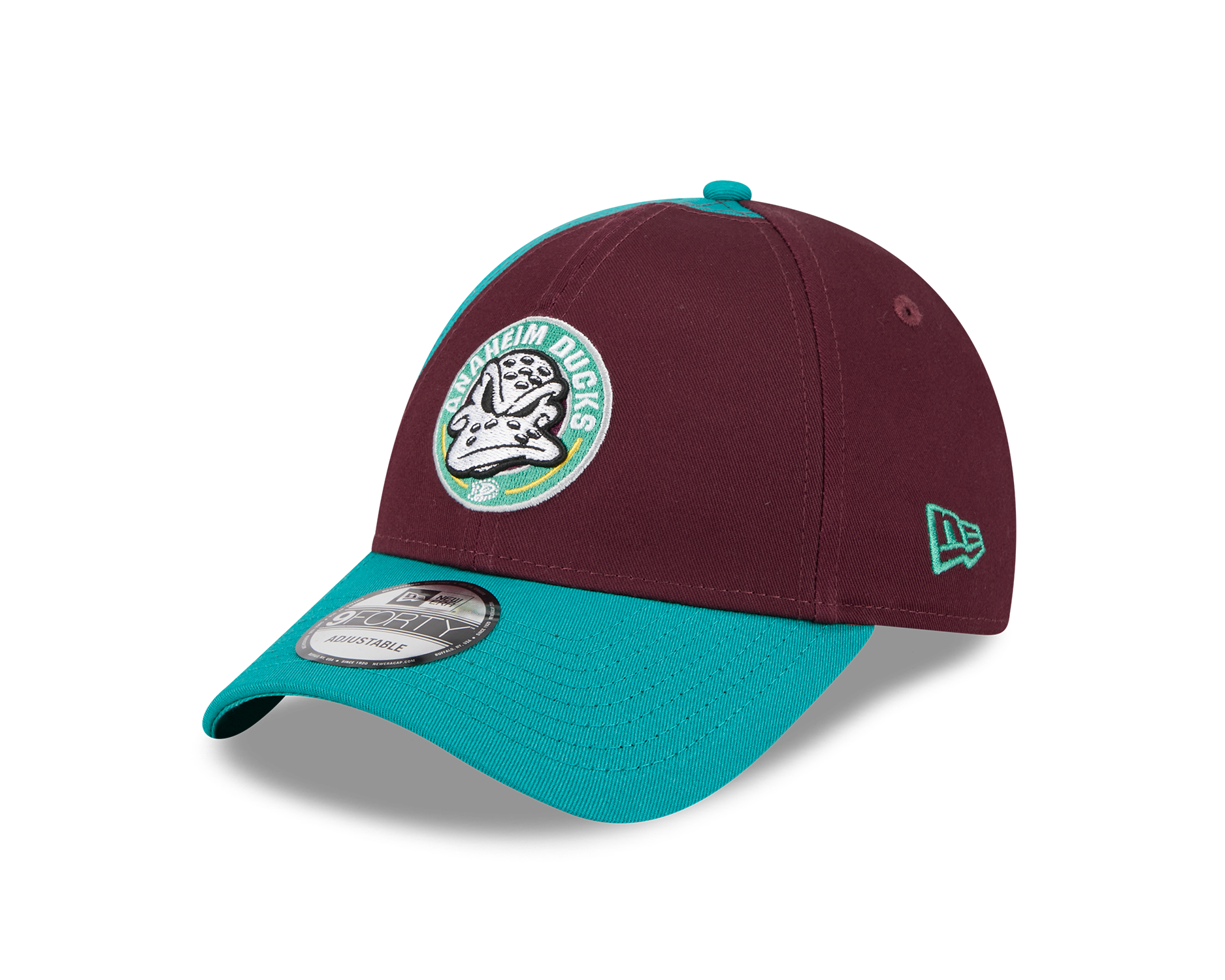 ANAHEIM DUCKS NHL ICE 2-TONE NORTHWEST GREEN VISOR MAROON 9FORTY CAP ...